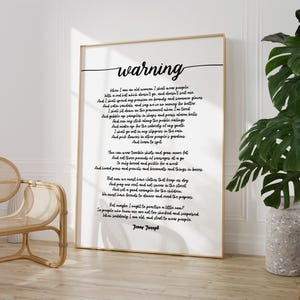 Warning Poem Print in Script Font by Jenny Joseph When I Grow Old I ...