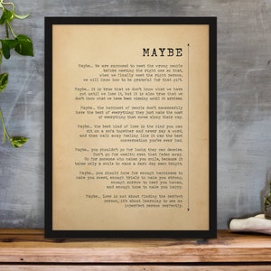Maybe Love Poem Print Romantic Poetry Boyfriend Gift - Etsy
