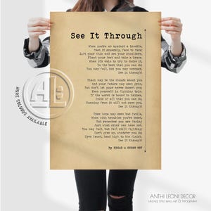 See It Through Poem by Edgar A Guest Poster Print | Success Poem Print ...