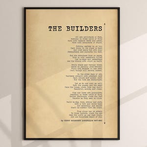 The Builders Poem by Henry Wadsworth Longfellow Poster Print | We Are ...