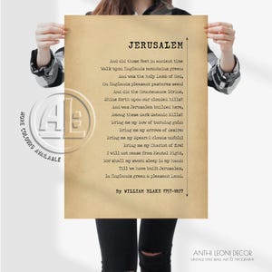 Jerusalem Poem Did Those Feet in Ancient Times Poster Print William ...