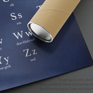 Blue French Alphabet Chart Poster Alphabet Francais Letters Language ...