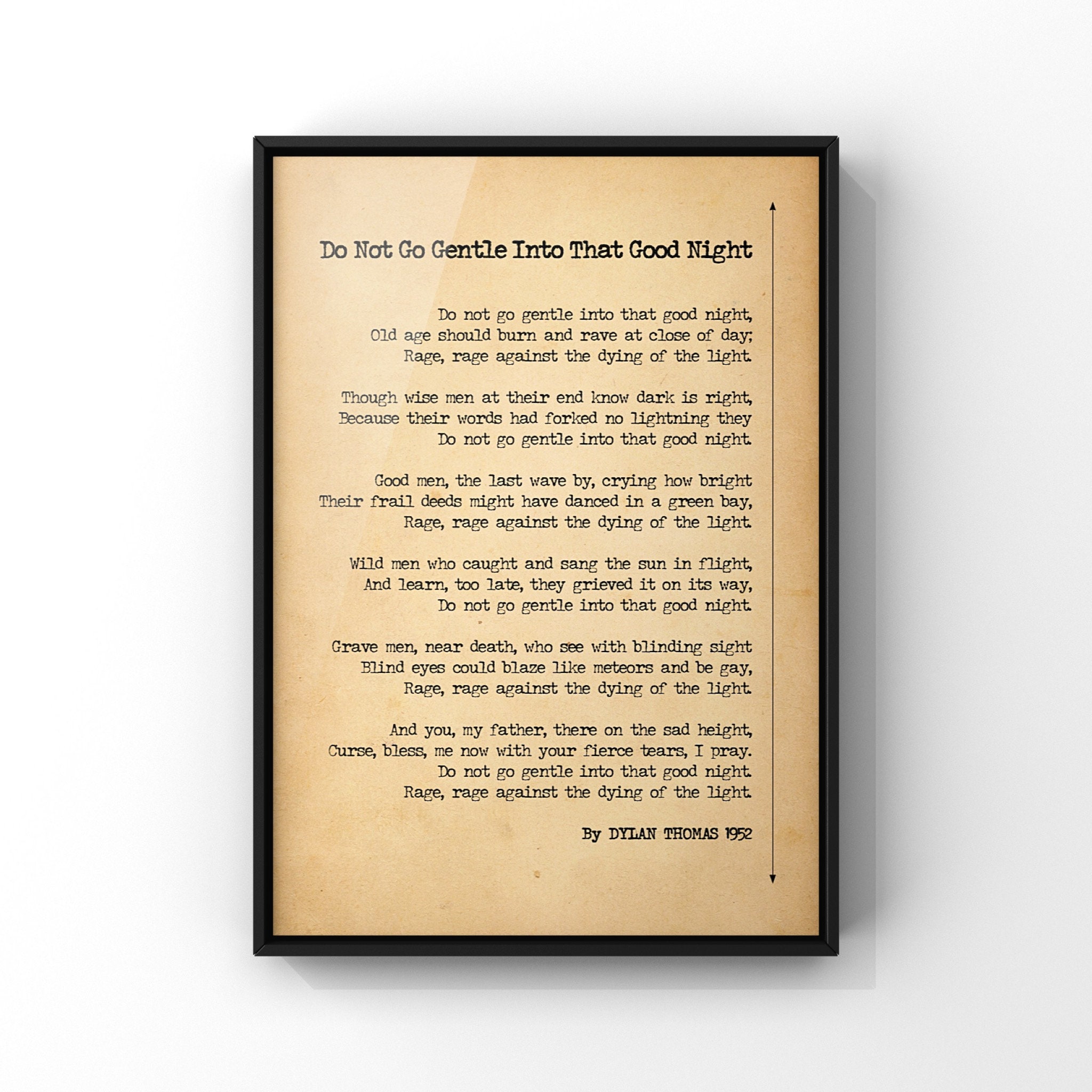Dylan Thomas Poem Print - Etsy