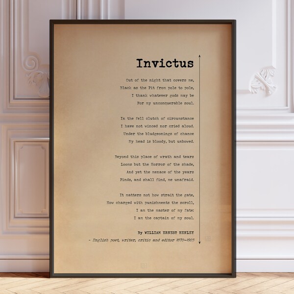 Invictus Poem - Etsy