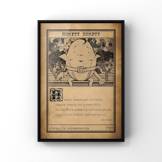 Humpty Dumpty Nursery Rhyme Poster