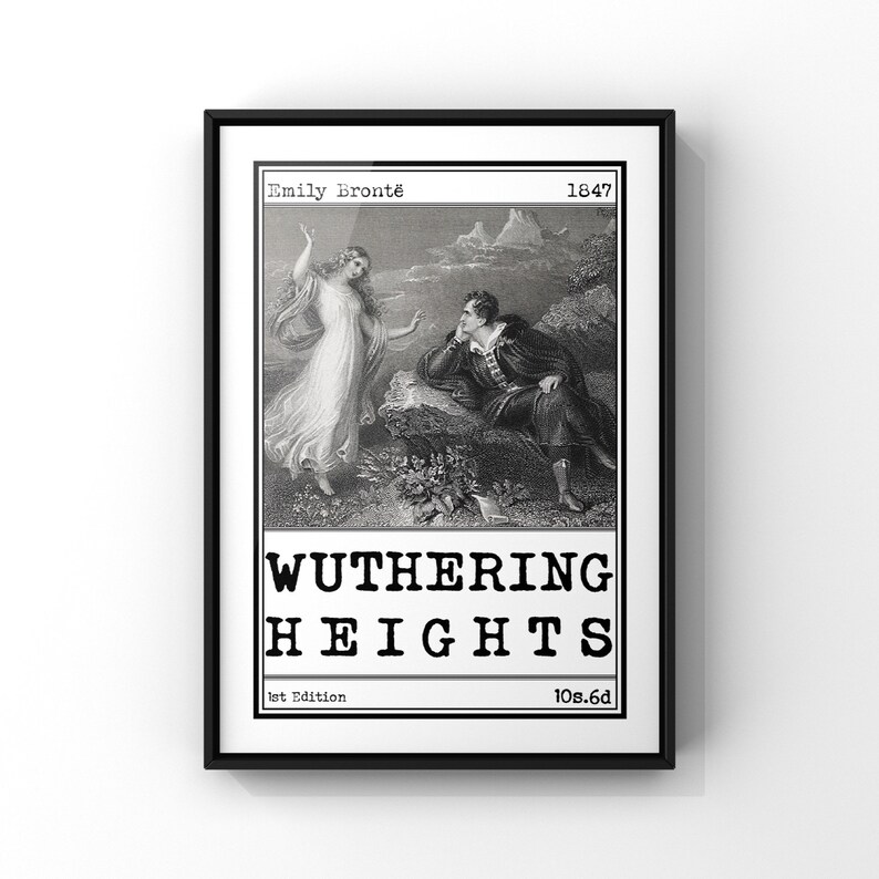 Wuthering Heights Book Cover Art Illustration Poster Emily - Etsy