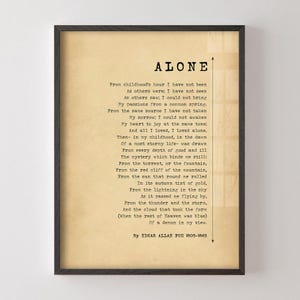 Alone Poem by Edgar Allan Poe | Poe Poem Print | Classic American ...
