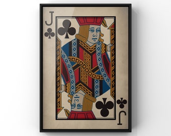 Jack of Clubs Playing Card Poster Print Black Jack Playing | Etsy UK