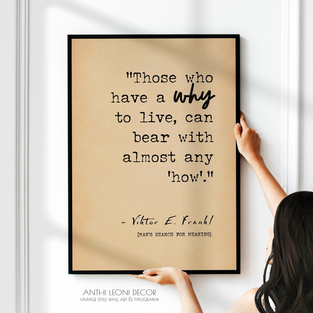 Viktor Frankl Quote Print - Vintage Typography Wall Art Poster, Framed ...