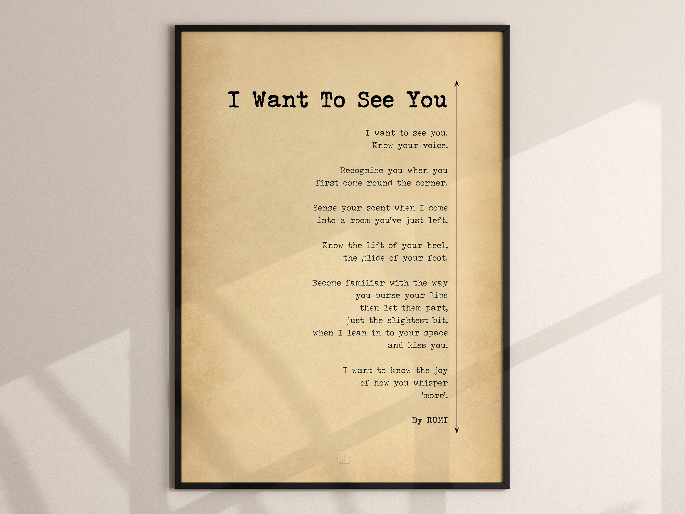 Love Poem I Want To See You Poem by Rumi Poster Print | Deep Love ...