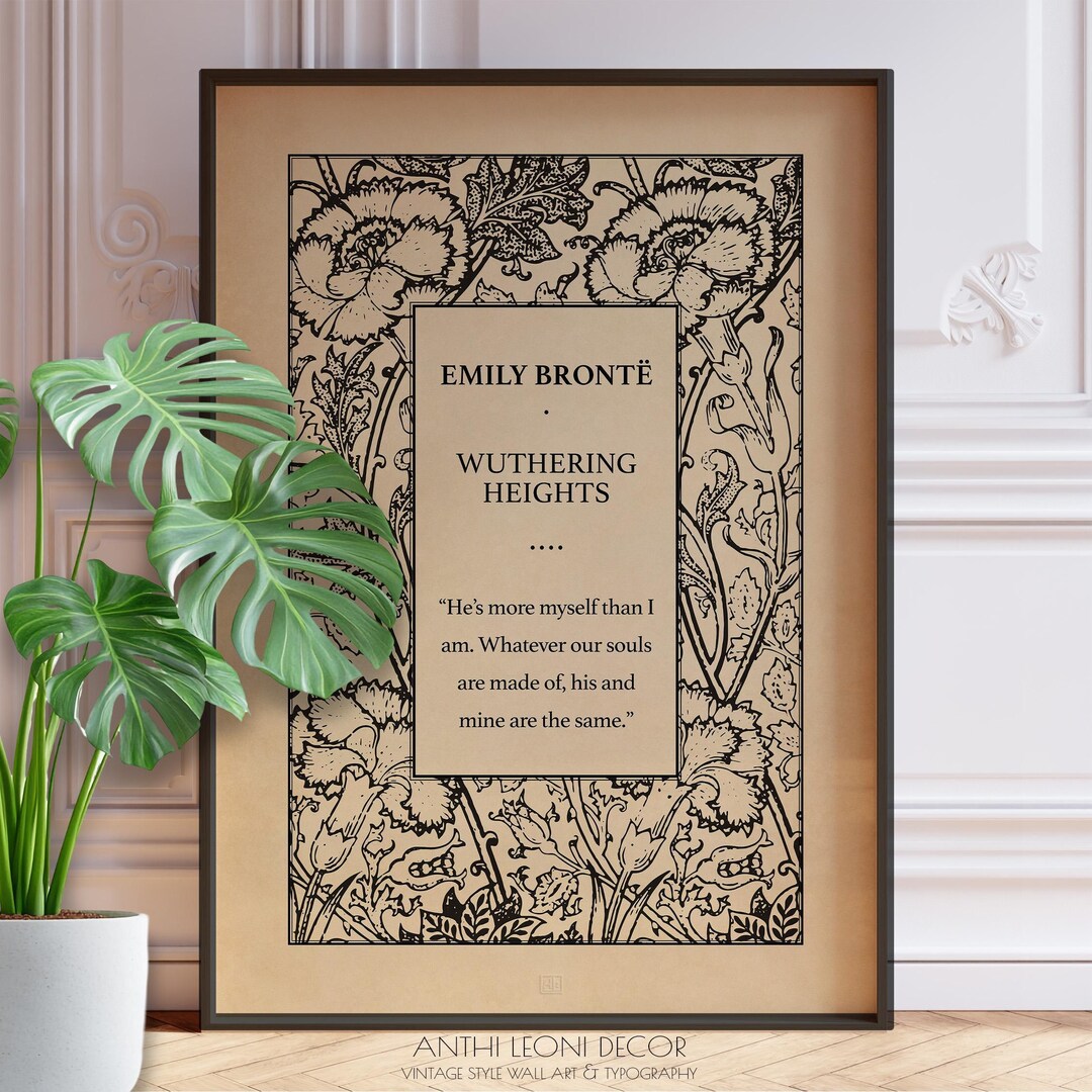 Wuthering Heights Book Cover Art Poster Print | Emily Bronte Book Title ...