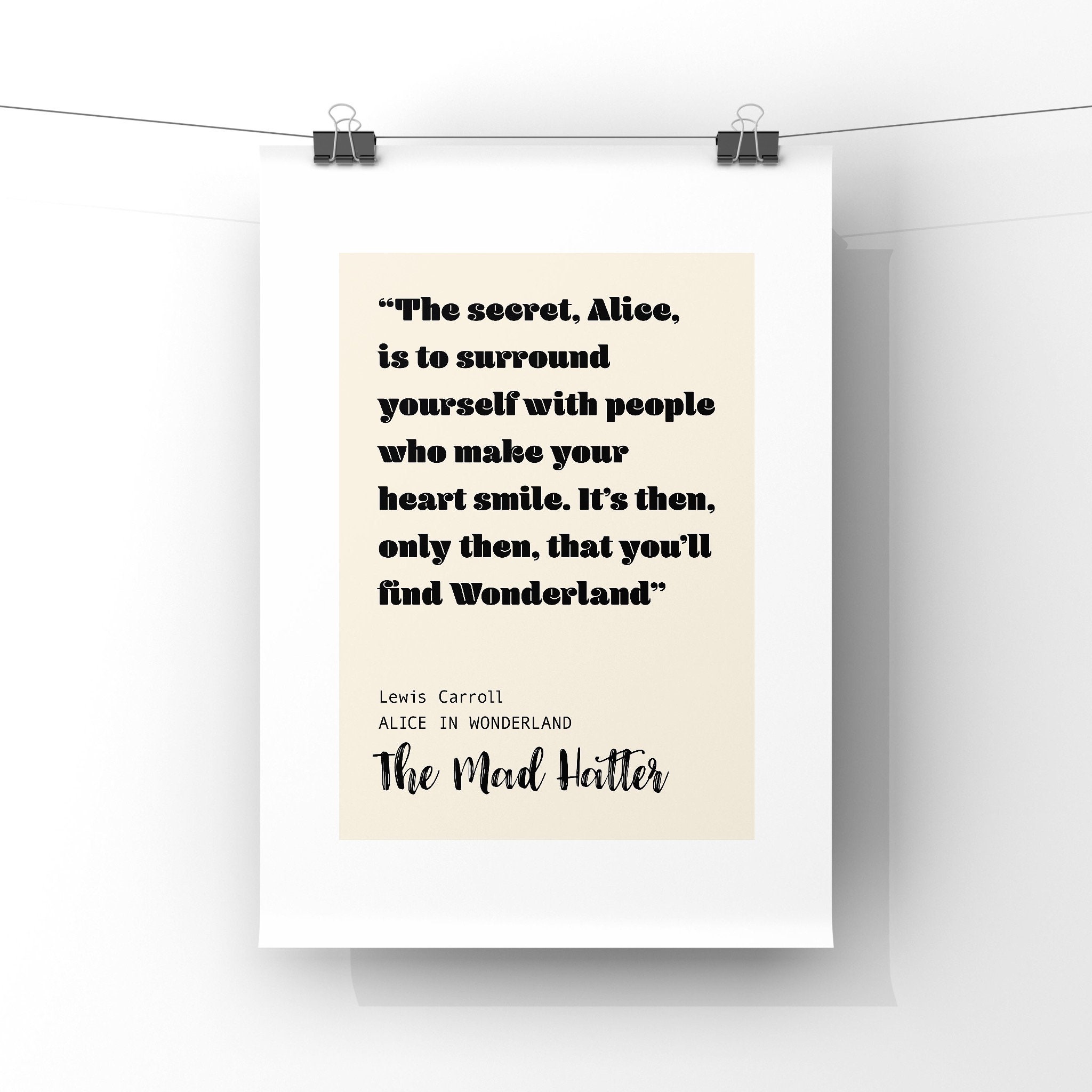 The Secret Alice Quote the Mad Hatter Alice in Wonderland - Etsy UK