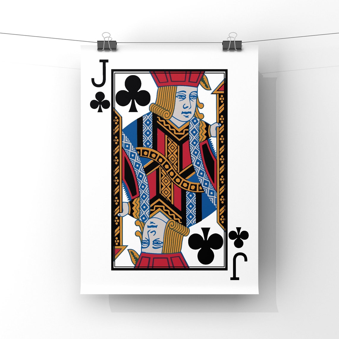 Jack of Clubs Playing Card Poster Print Black Jack Playing | Etsy