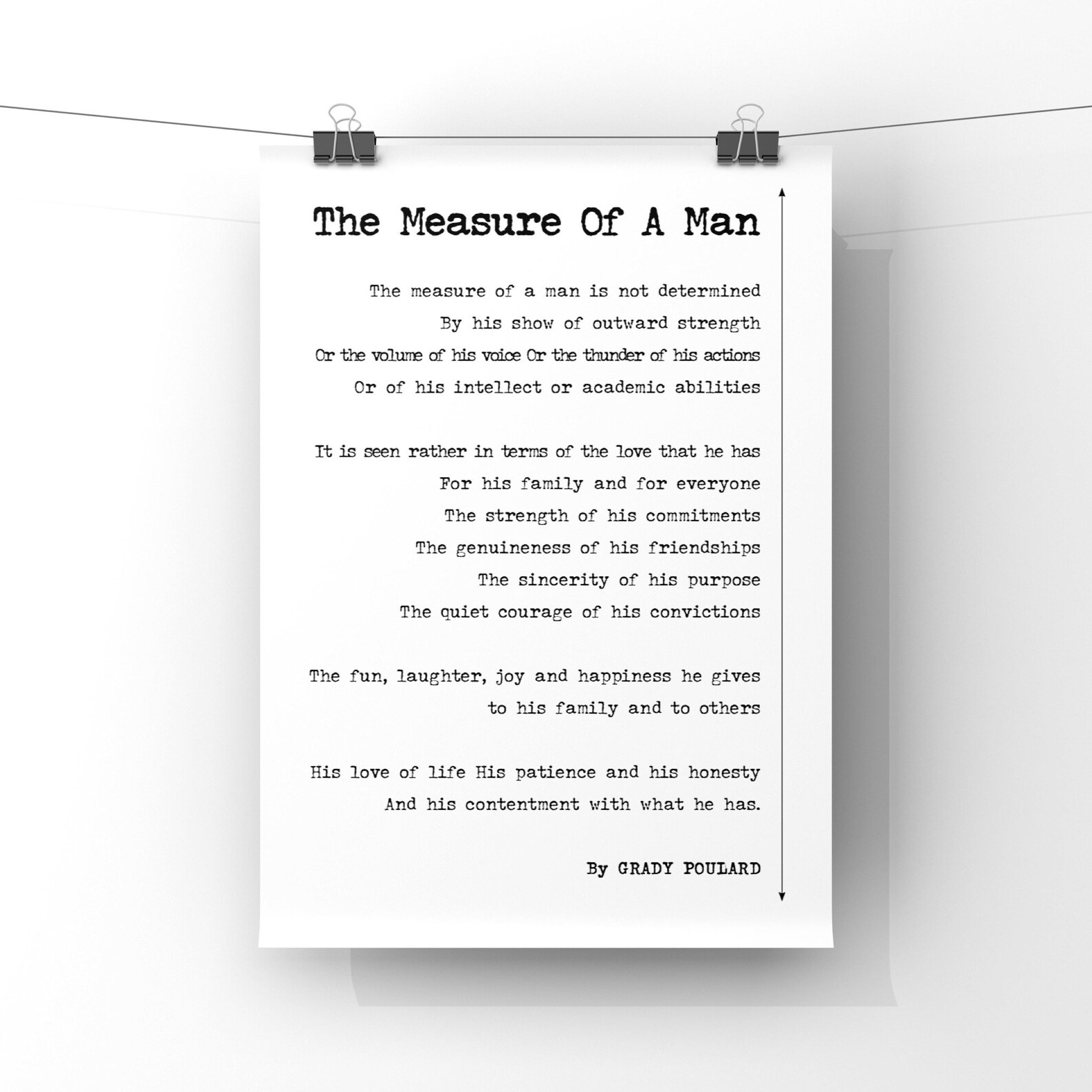 The Measure of A Man Poem by Grady Poulard, Princess Diana Memorial ...