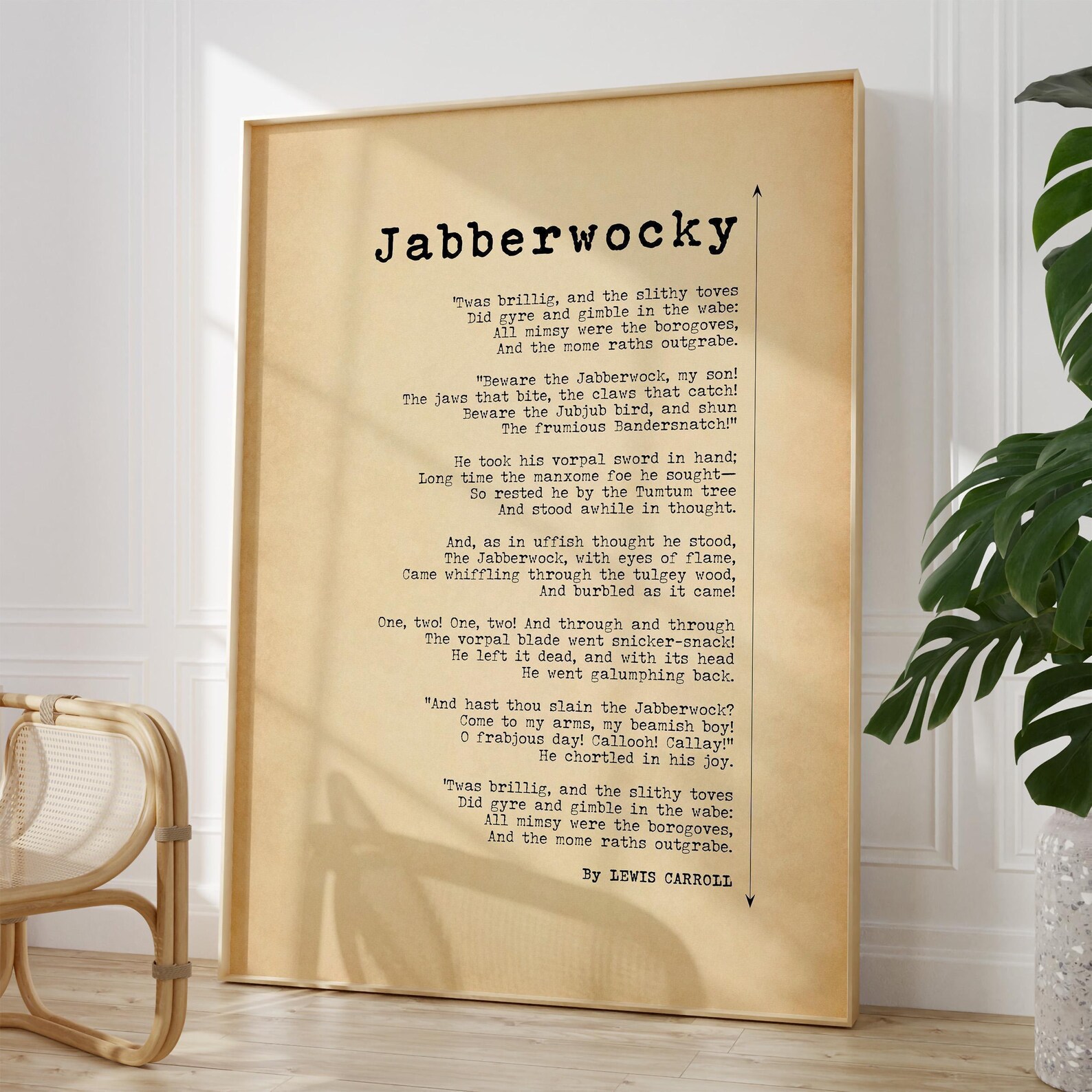 Jabberwocky Poem by Lewis Carroll Poster Print | Nonsense Poem | Poem ...