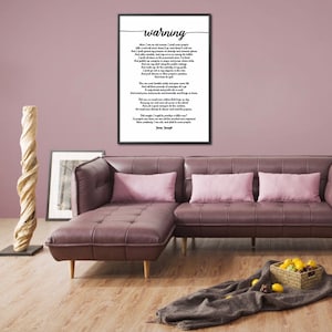 Warning Poem Print in Script Font by Jenny Joseph When I Grow - Etsy