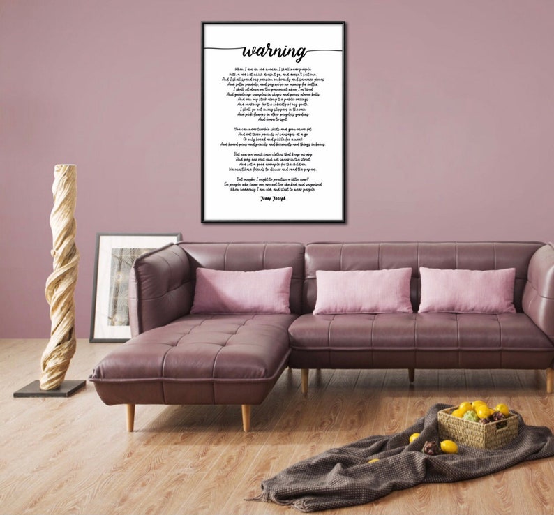 Warning Poem Print in Script Font by Jenny Joseph When I Grow - Etsy