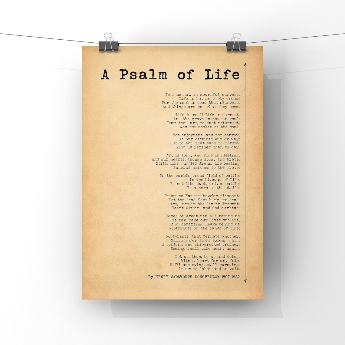 A Psalm of Life Poem by Henry Wadsworth Longfellow Poster - Etsy UK