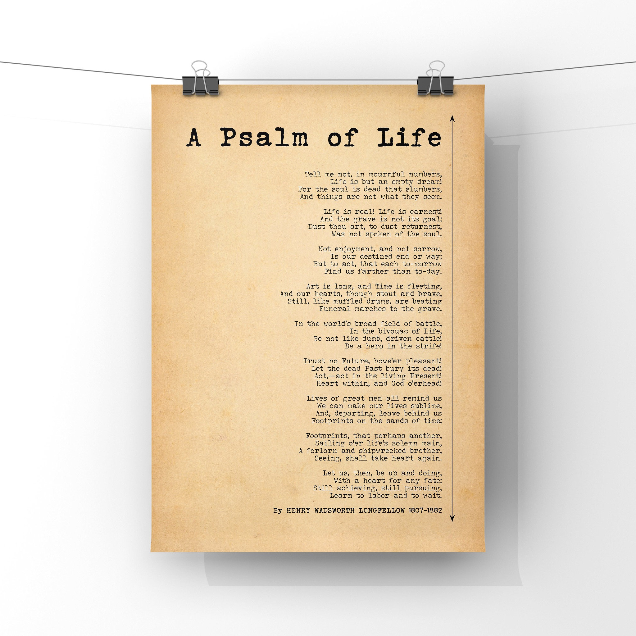 A Psalm of Life Poem by Henry Wadsworth Longfellow Poster - Etsy UK