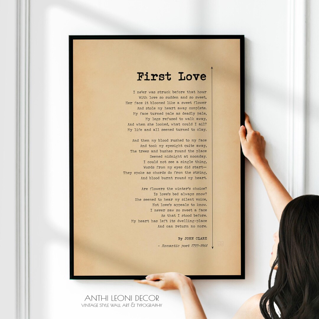 First Love by John Clare Poem Print | 19th Century Poetry for Lovers ...