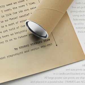 A Splendid Torch Quote by George Bernard Shaw Poster Quote Poem Print ...