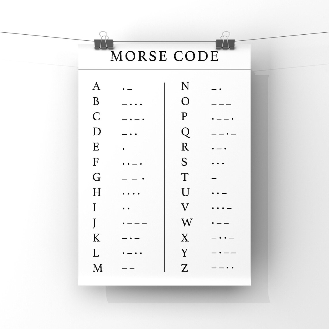 Morse Code Alphabet Chart Poster Print Sailing Signalling - Etsy