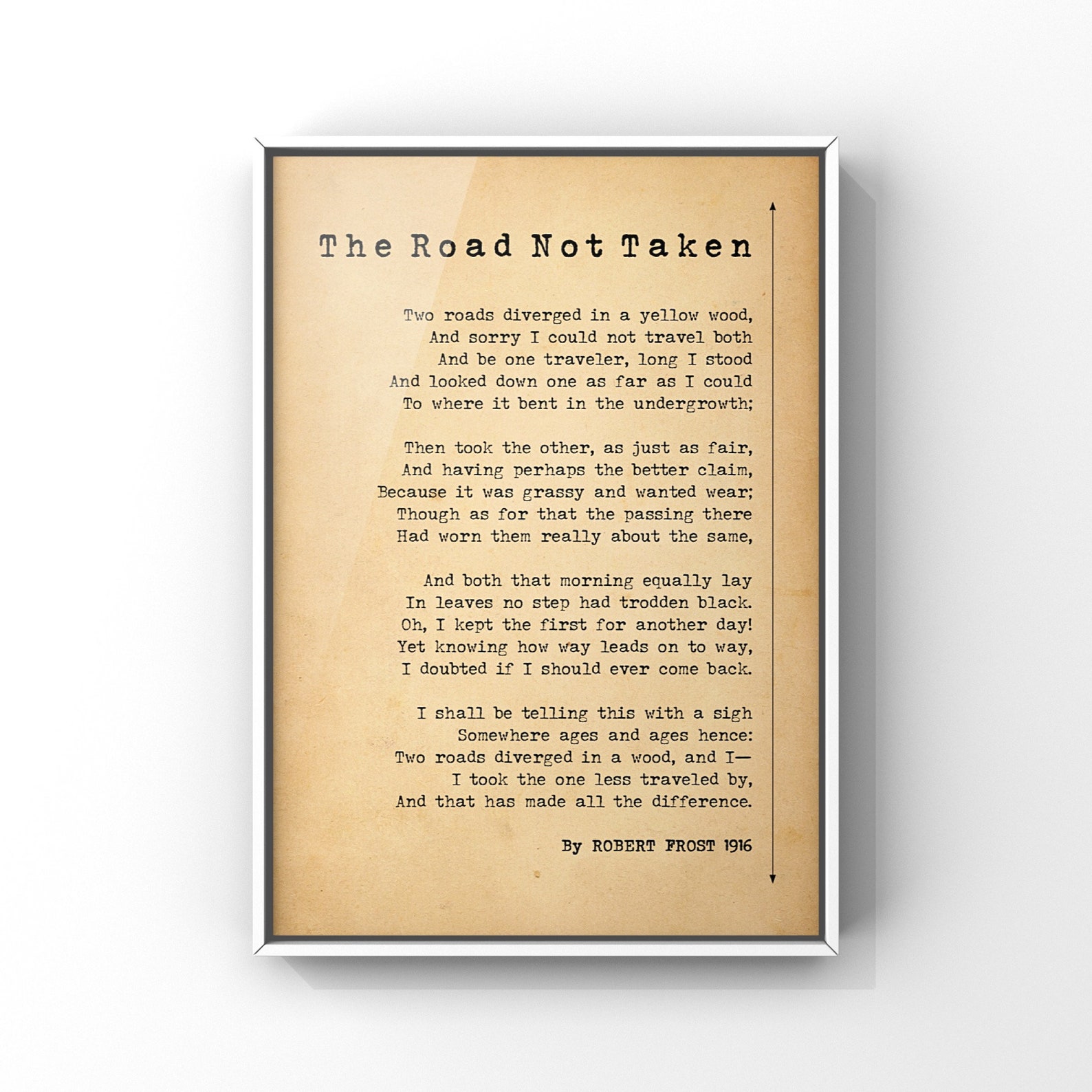 The Road Not Taken Poem by Robert Frost 1916 Poster Print | Etsy