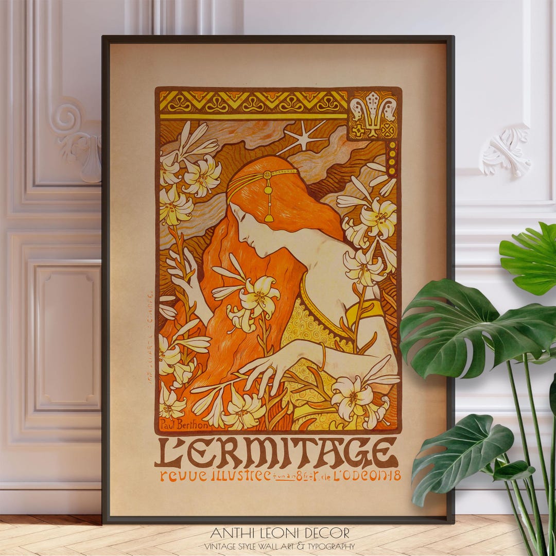 French Advert L'ermitage Magazine Paul Berthon, Art Nouveau Wall Art ...