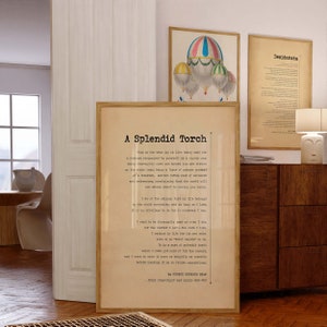A Splendid Torch Quote by George Bernard Shaw Poster Quote Poem Print ...