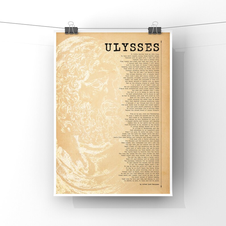 Ulysses Poem by Alfred Lord Tennyson Poster Print UNFRAMED - Etsy UK