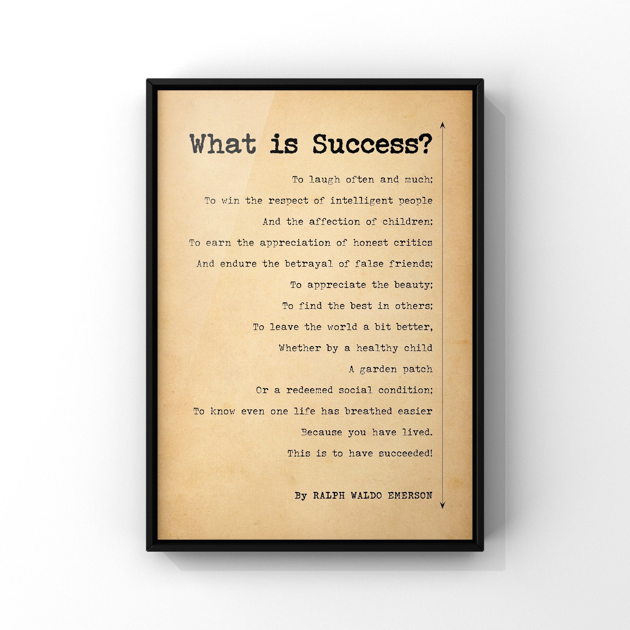 What is Success Quote Poem by Ralph Waldo Emerson Poster - Etsy UK