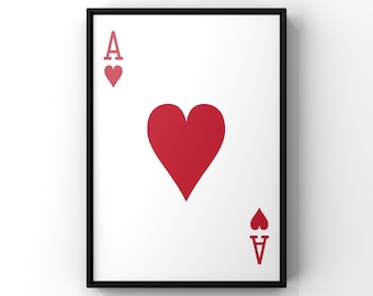 Red Ace of Hearts - Etsy