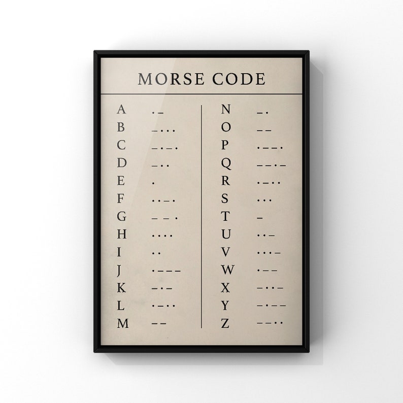 Morse Code Alphabet Chart Poster Print Sailing Signalling | Etsy