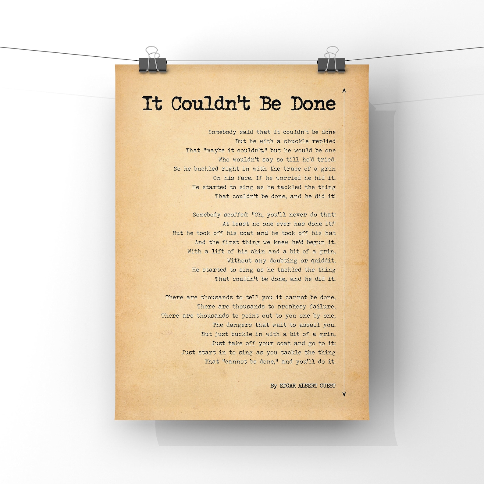 It Couldn't Be Done by Edgar Albert Guest Poetry Poster - Etsy UK