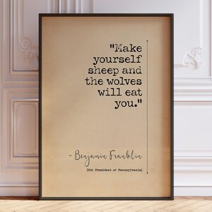 Sheep Mindset Quote Poster Print Gift | Benjamin Franklin Leadership ...