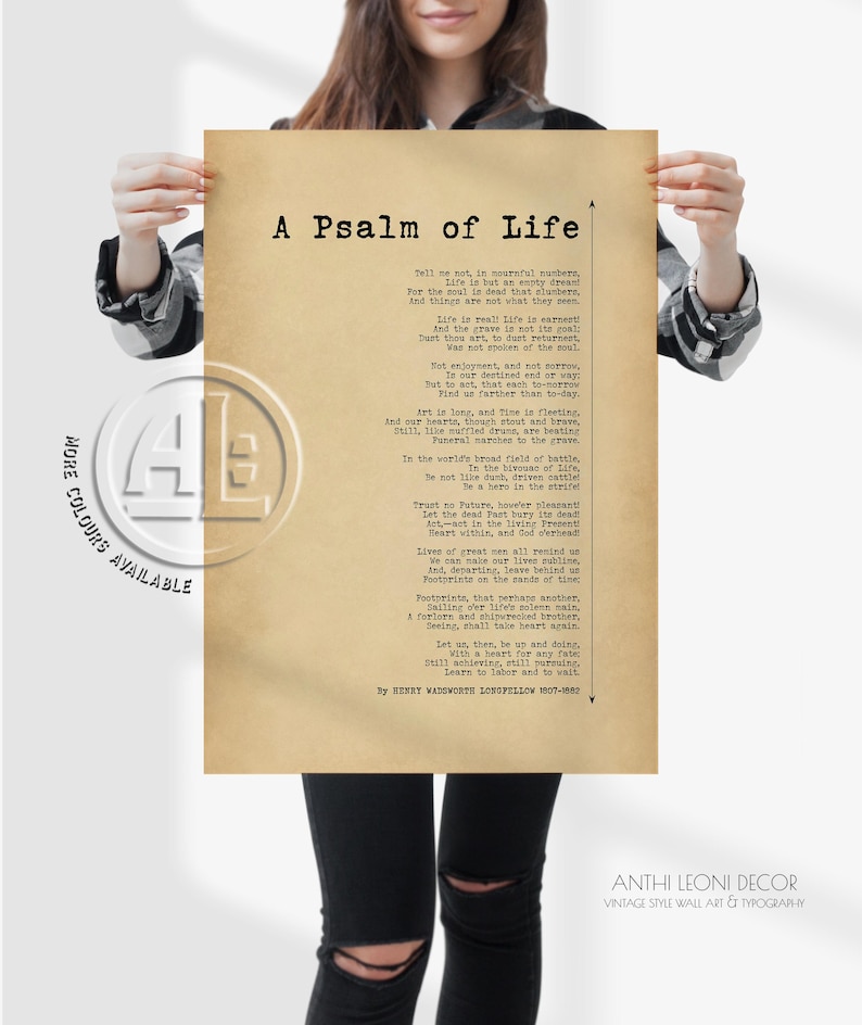 A Psalm of Life Poem by Henry Wadsworth Longfellow Poster Print | Live ...