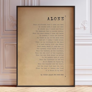 Alone Poem by Edgar Allan Poe | Poe Poem Print | Classic American ...