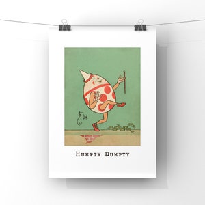 Humpty Dumpty Nursery Rhyme Print Nursery Wall Art Vintage - Etsy