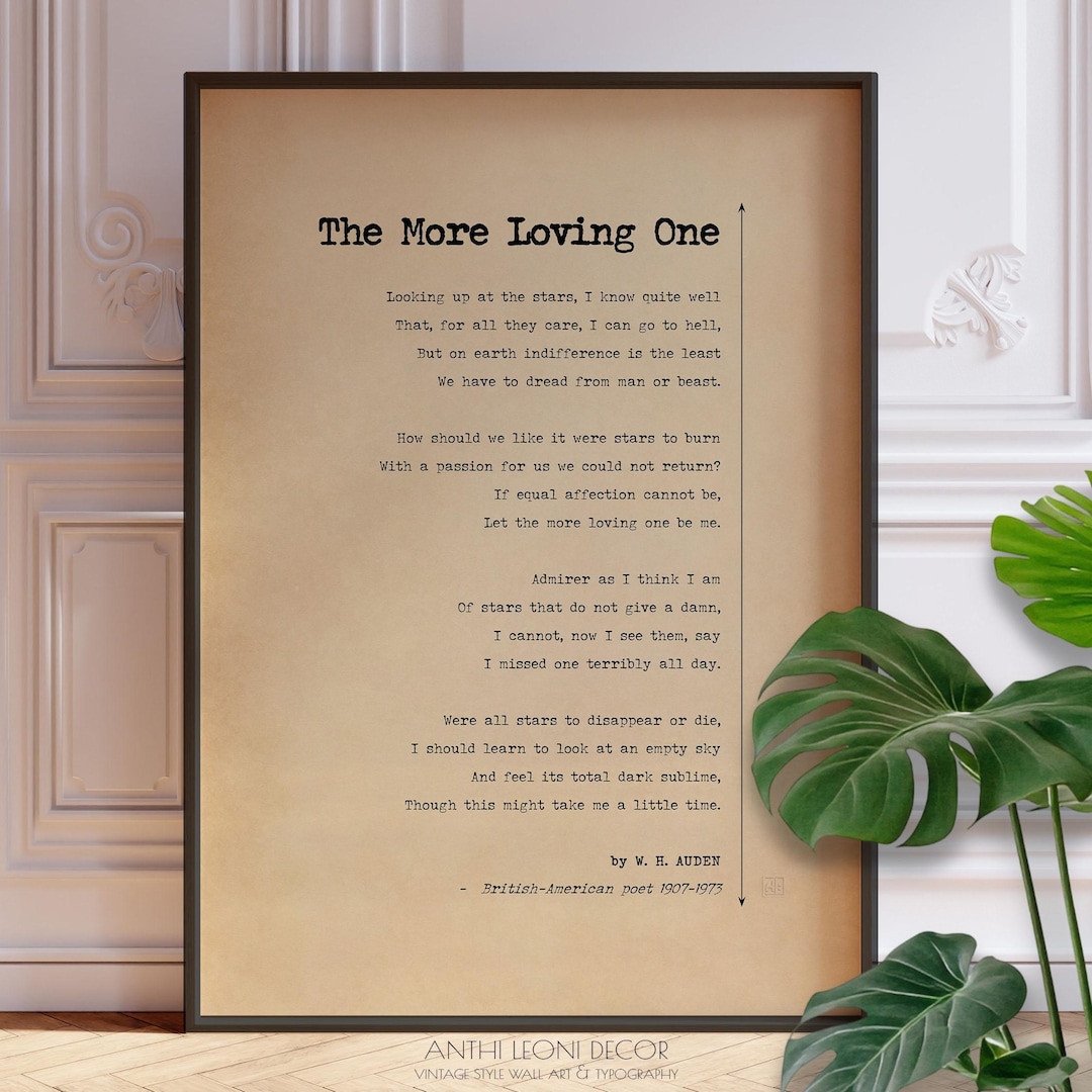 Poetry for the Brokenhearted | Unrequited Love Poem the More Loving One ...