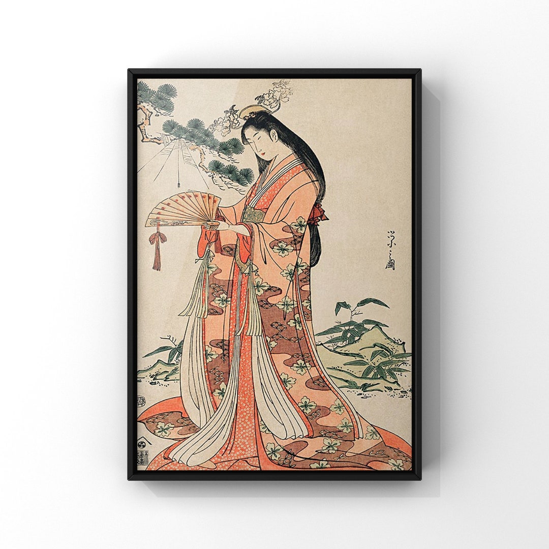 Japanese Lady Poster Print #8 | Boho Antique Vintage Japanese Art ...