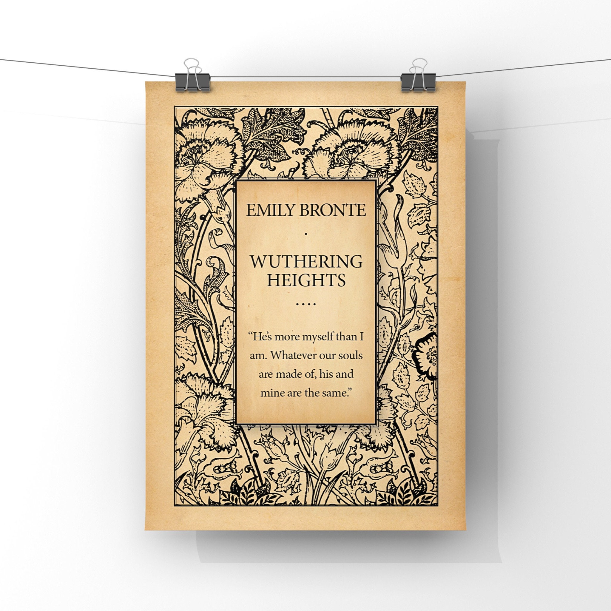 Wuthering Heights Book Cover Art Poster Print Emily Bronte | Etsy