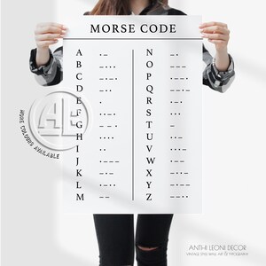 Morse Code Alphabet Chart Poster Print, Sailing Signalling Code Wall ...