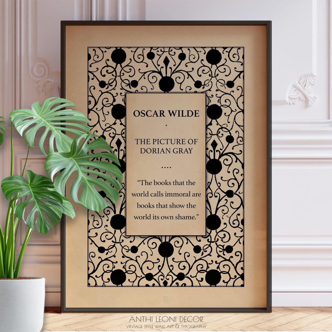 Dorian Gray Quote Print - Oscar Wilde, Gothic Dark Academia Decor ...