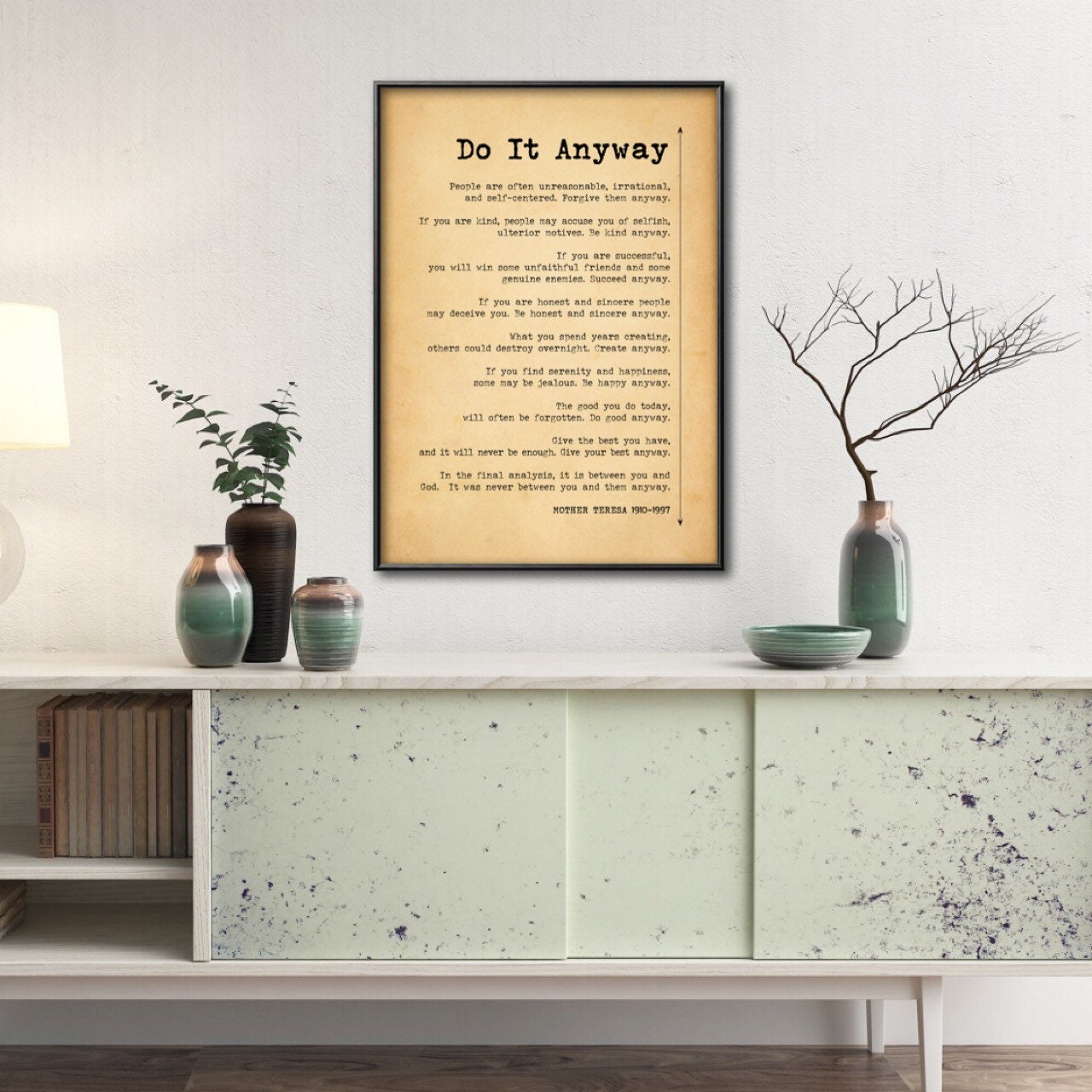 Do It Anyway Poem by Mother Teresa Poster Print Mother Teresa - Etsy