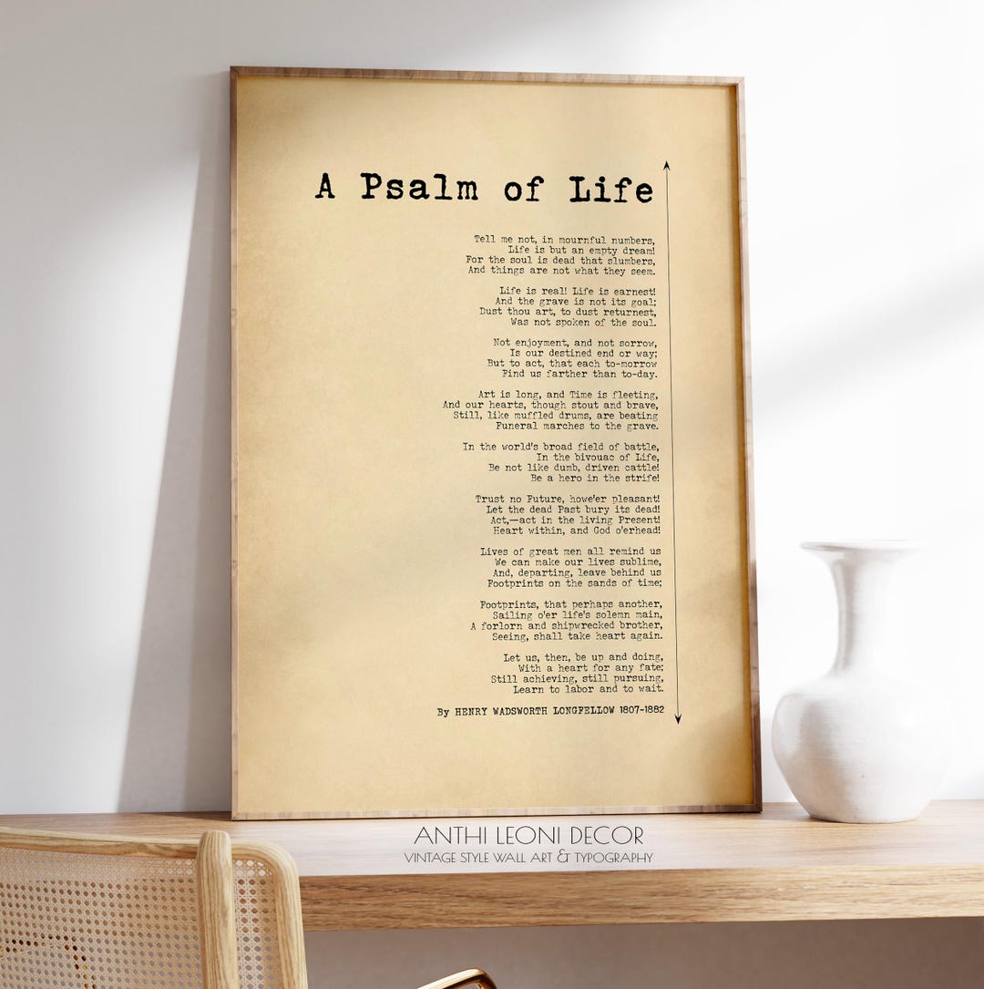 A Psalm of Life Poem by Henry Wadsworth Longfellow Poster Print | Live ...