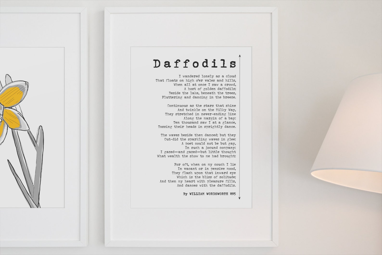 Daffodils Poem by William Wordsworth Poster Print I Wandered - Etsy UK