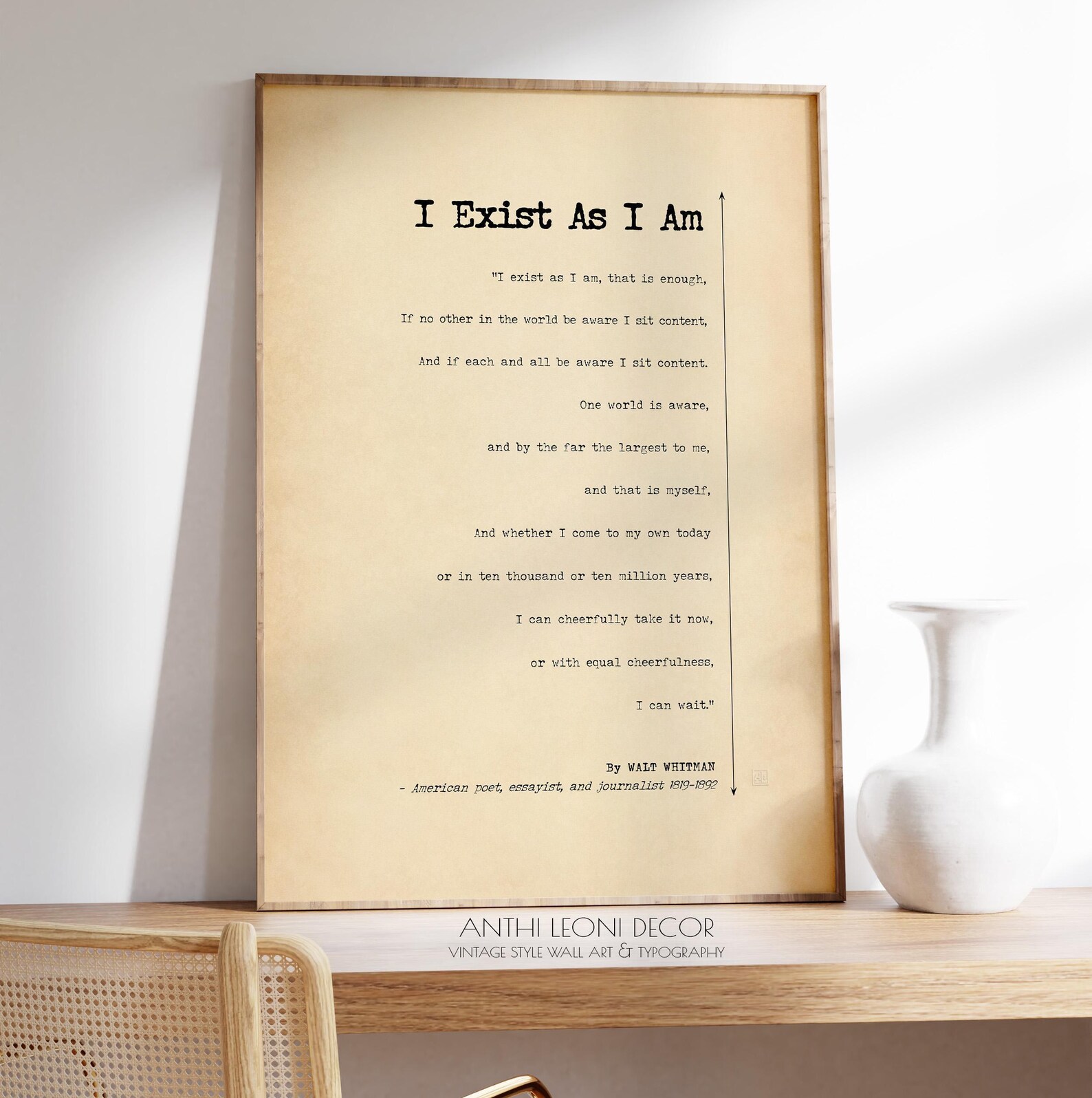 Walt Whitman Poem Print - "i Exist as I Am" Quote - Etsy Canada