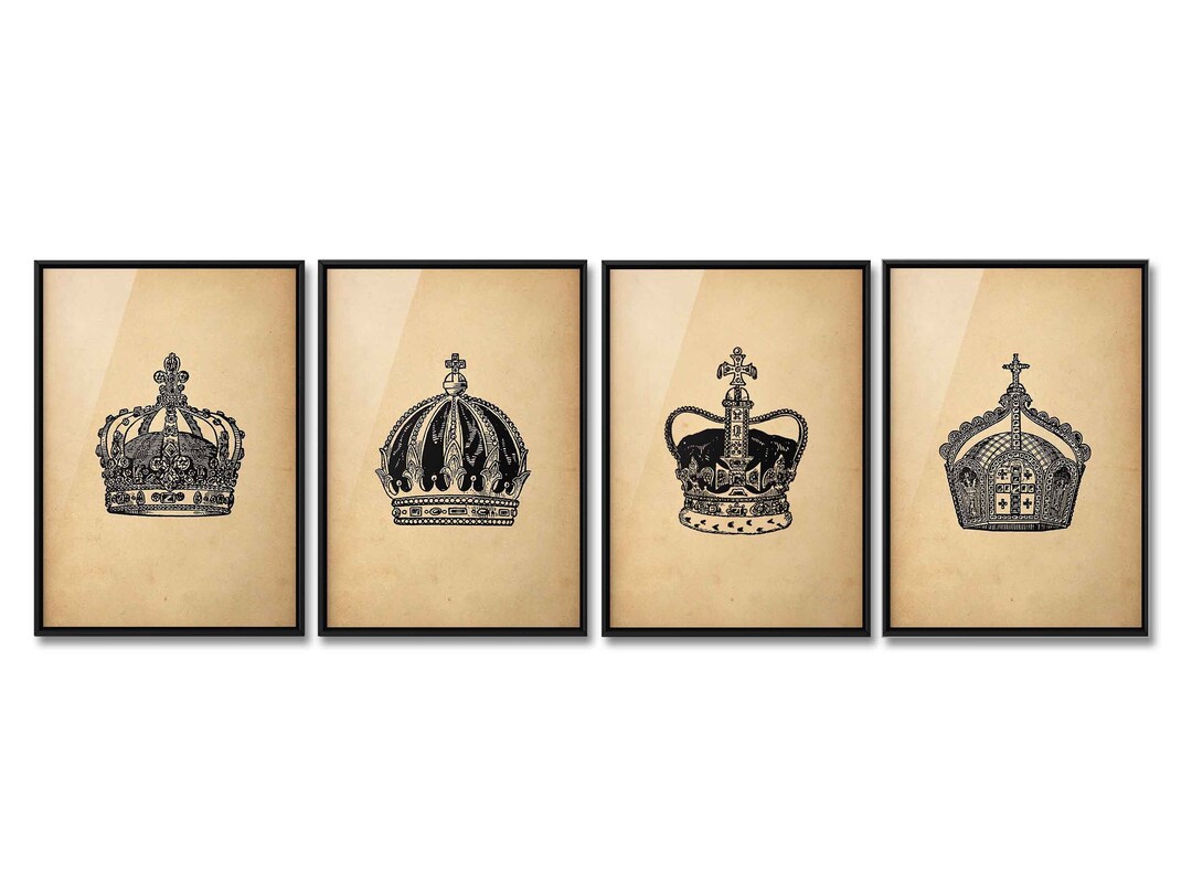 Antique Crowns Poster Print Collection Set of 4 | Pretty Crowns Wall ...