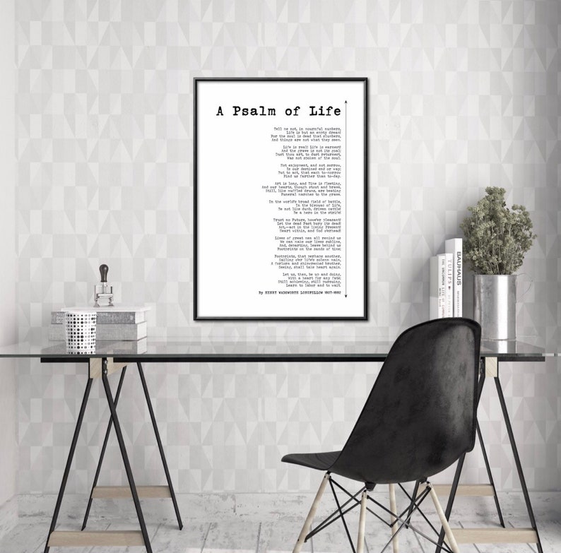 A Psalm of Life Poem by Henry Wadsworth Longfellow Poster - Etsy UK