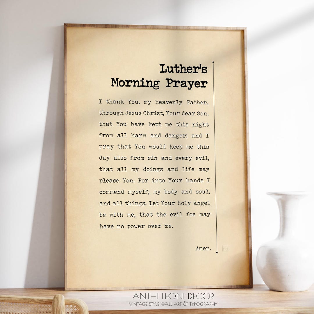 Luther's Morning Prayer Poster Print - Christian Prayer Wall Art, Faith ...